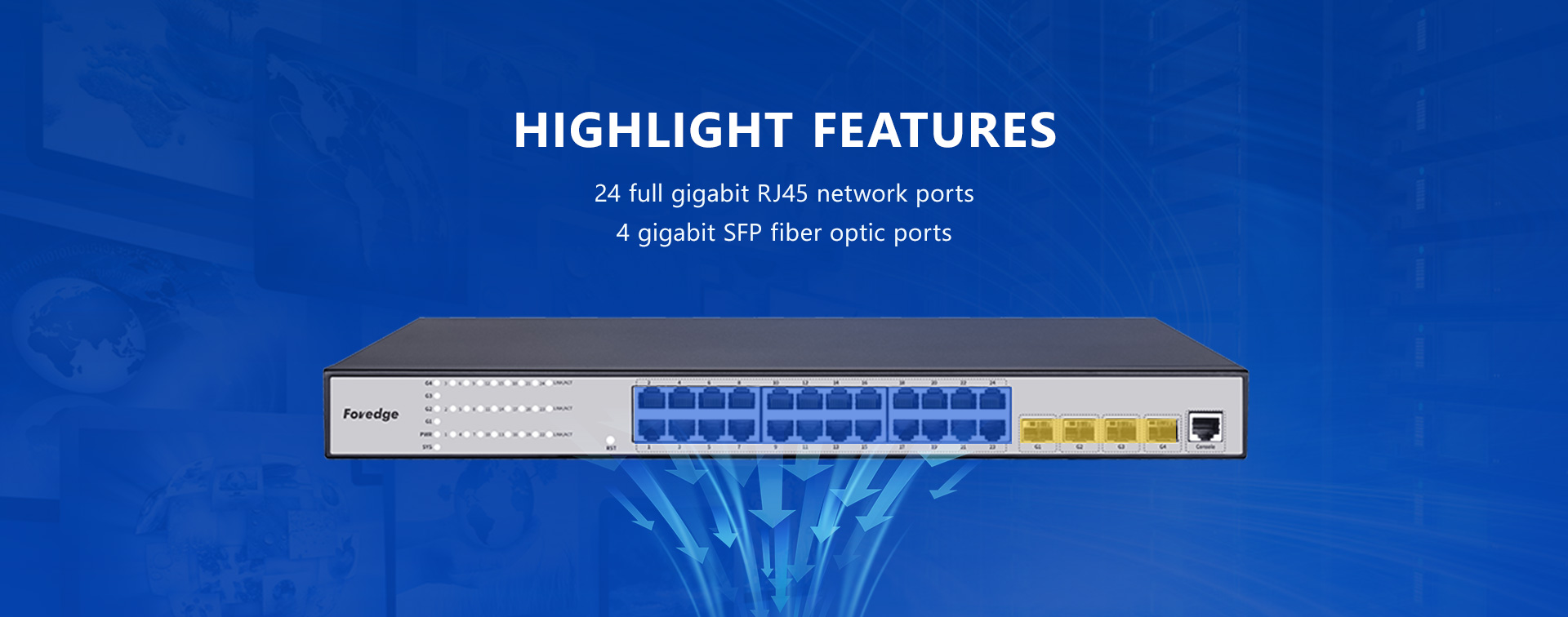 S5700-24G-4FR 24-Port Gigabit L3 Managed Ethernet Switch – Foredge