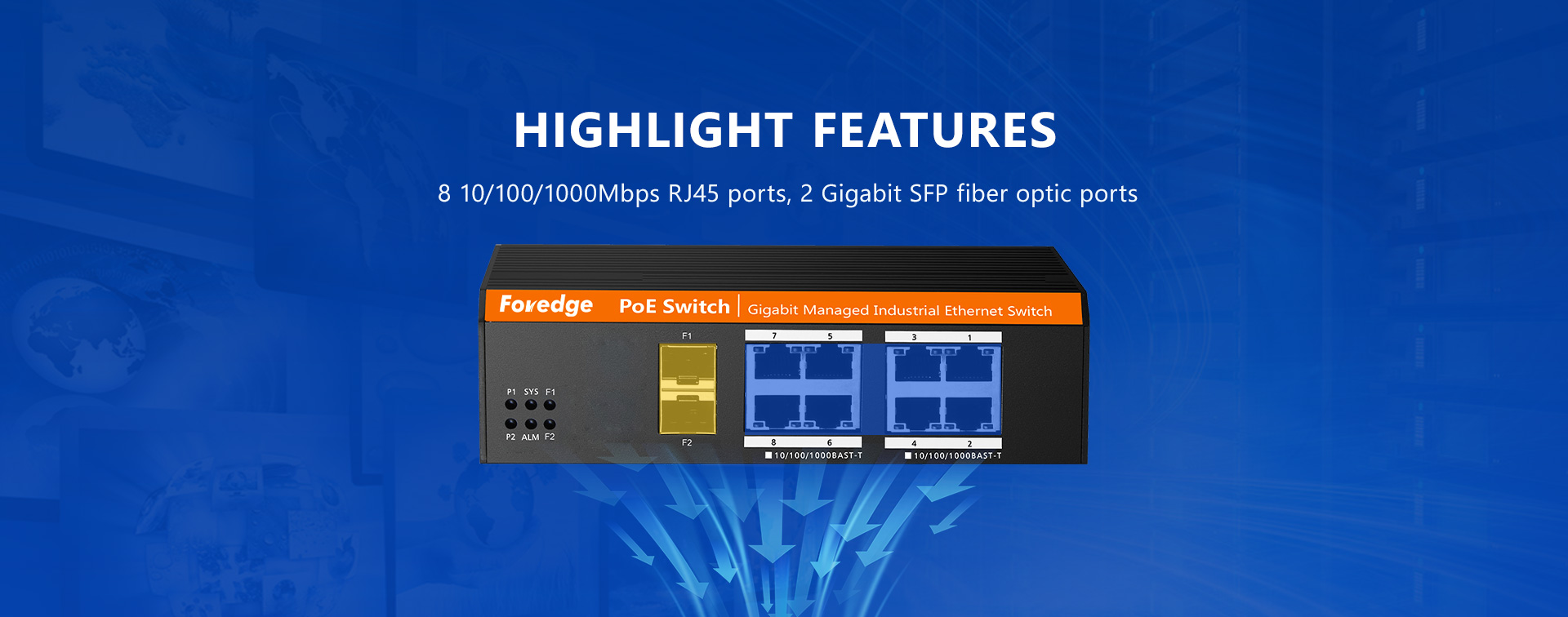 IS108GS-2F 10 Ports Gigabit Managed Industrial Switch – Foredge